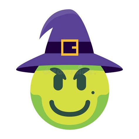 Bruja Emoji De La Historieta Aislado En El Fondo Blanco Stock De