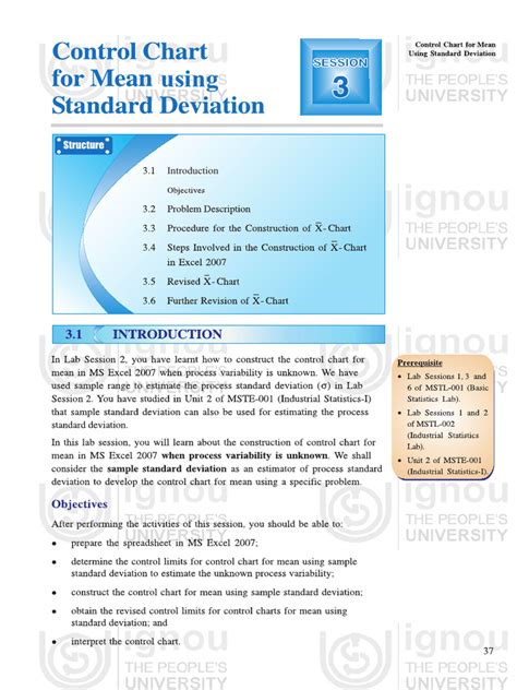 control chart for mean using standard deviation pdf statistical