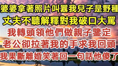 兒子兩歲婆婆說他不像老公！我解釋老公不信非做親子鑒定！結果出來我轉頭去離婚！老公卻拉著我的手求我回頭！我笑著回答一句話他啥了！逆袭 大女主