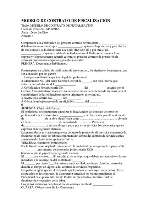 Modelo Contrato Srl Sin Fiscalización Tutorial Completa Auditoría Group