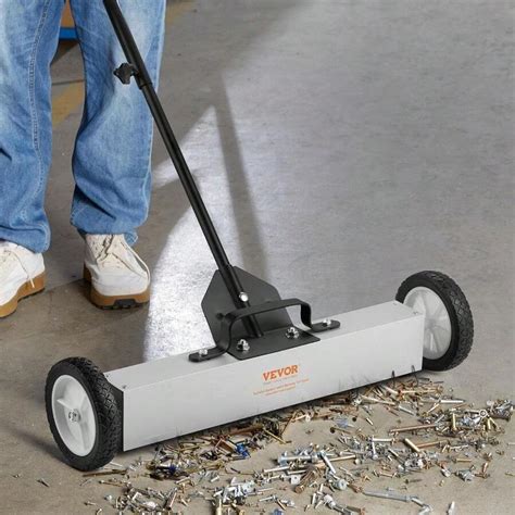 Vevor 50lbs Rolling Magnetic Sweeper With Wheels Push Type Magnetic Pick Up Sweeper 24 Inch