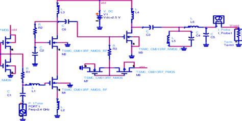 Schematic Of Complete Two Stage Cmos Power Amplifier Download Scientific Diagram