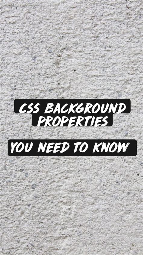 Css Background Properties You Need To Know Web Design Css Background