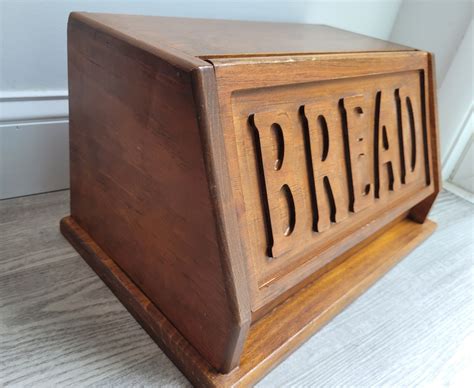 Vintage Bread Box Wood Bread Box Wood Kitchen Counter Storage For Bread
