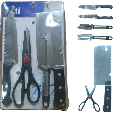 Jogo De Facas e tesoura 4pç aço inox para sua Cozinha C cabo Shopee