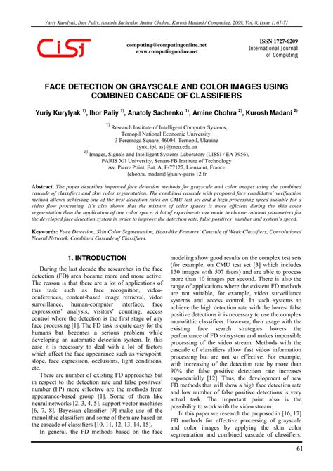 pdf face detection on grayscale and color images using combined