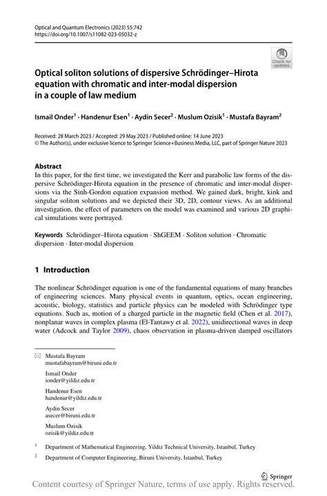 Optical Soliton Solutions Of Dispersive Schrödingerhirota Equation