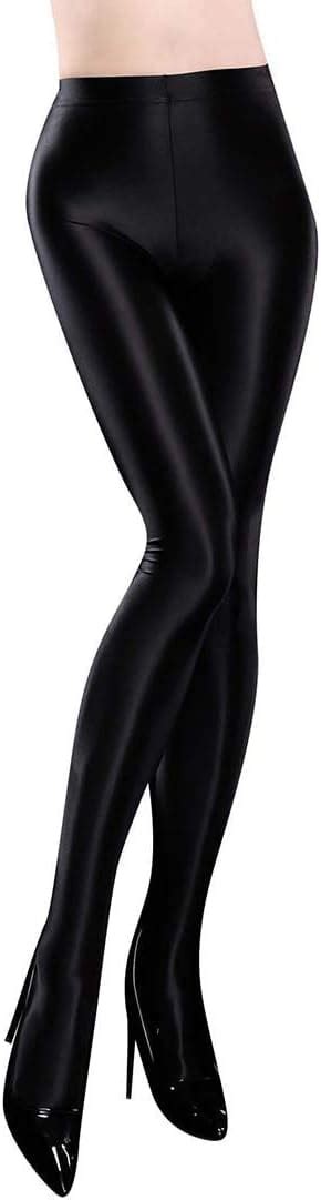 Sexy Oil Glossy Footed Leggings Ultra Shimmery Nylon Spandex Tights