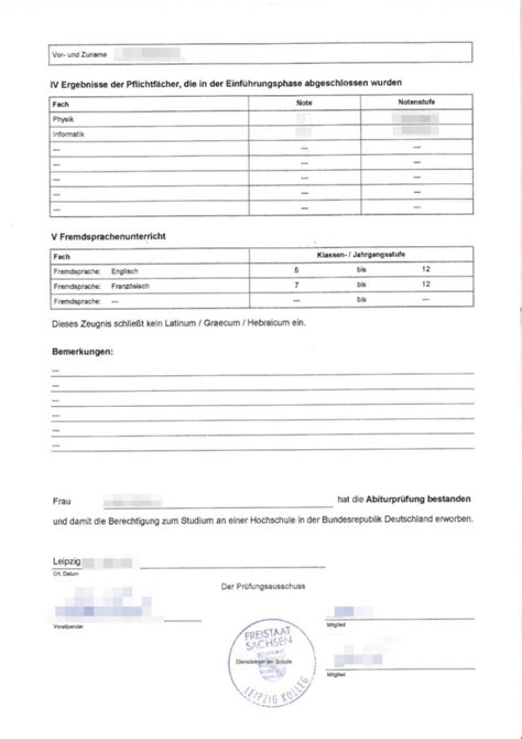 Offizielle Übersetzung Deutschland Abitur ins Englische
