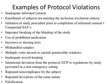 Clinical Trial Protocol Ammendments Protocol Deviations And Violati…