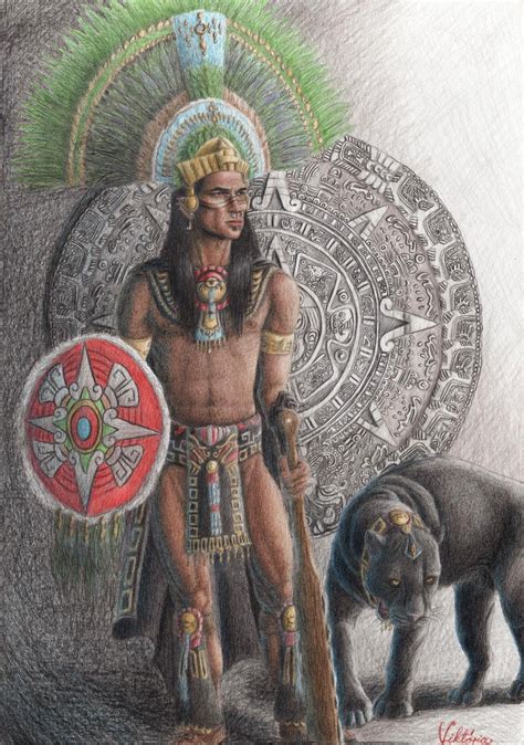 Warriors In Art Aztec Warrior By Viktória Verebélyi