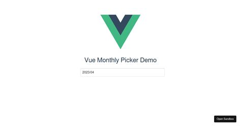 Vue Monthly Picker Examples CodeSandbox