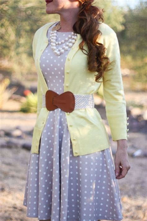 Polka Dots Classic Dress Style Clothes Vintage Fashion