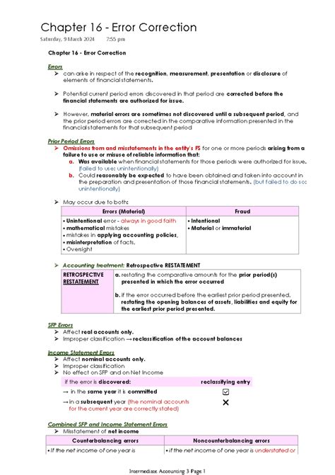 Chapter 16 Error Correction Chapter 16 Error Correction Errors