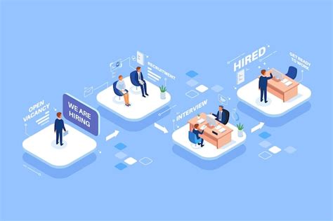 아이소 메트릭 채용 프로세스 무료 벡터