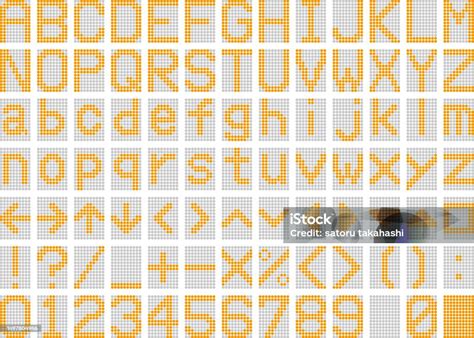 Digital Alphanumeric Image Material Collection Stock Illustration