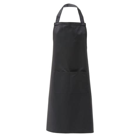 Premium Uniforms Black Poly Cotton 3 Pocket Bib Apron 24l X 28w