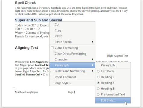 LibreOffice Writer The Status Bar And Changing Page Styles