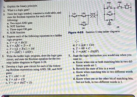 Solved 1 Explain The Binary Principle 2 What Is A Logic