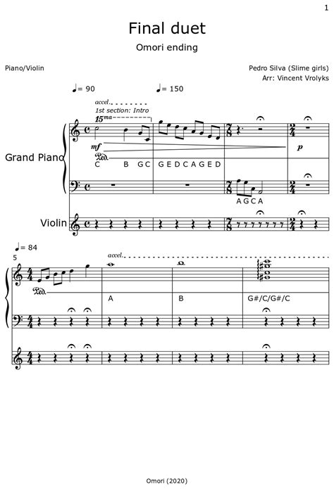 Final Duet Sheet Music For Piano Violin