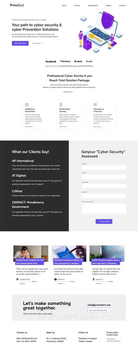 Cyber Security Website UI UX Behance