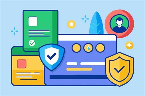 Premium Vector A Credit Card With A Shield Design On It Topped With