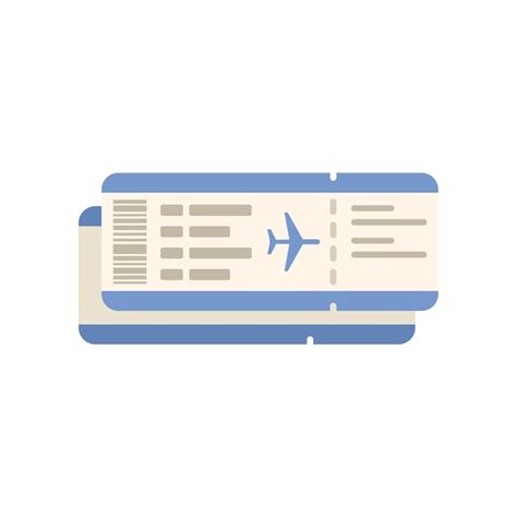 Premium Vector Flight Ticket Icon Flat Vector Plane Pass Air Airport