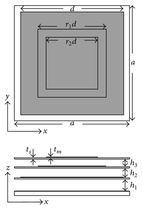 Reflecting Element Characterizing Three Layer Stacked Square Patches Of