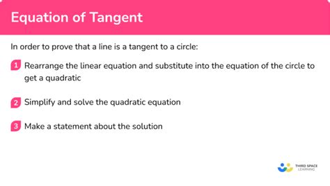 Equation Of Tangent Gcse Maths Steps Examples Worksheet