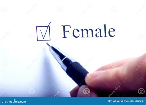 Female Checkbox With A Cross On White Paper With Pen Checklist Concept Stock Photo Image Of