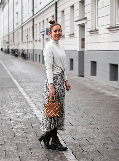 Midi Rock Mit Pullover Kombinieren The Button By Emilie