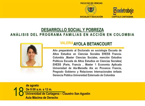 Conferencia Desarrollo social y pobreza análisis del programa Familias en Acción