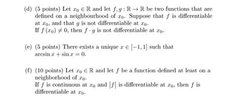 Solved D 5 Points Let X0∈r And Let Fgr→r Be Two