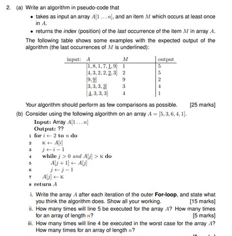 Solved 2 A Write An Algorithm In Pseudo Code That Takes Chegg