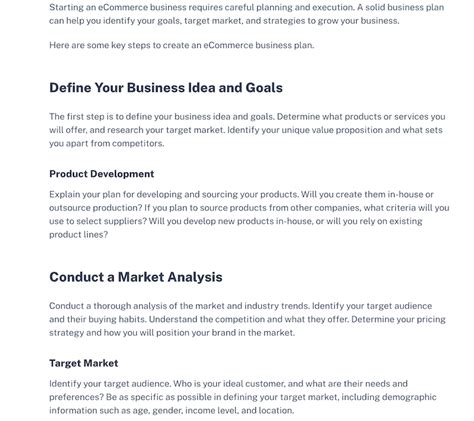 Ecommerce Business Plan Template Scribe