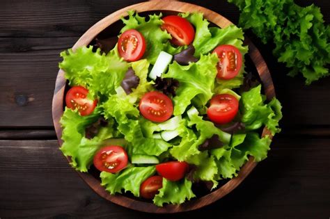 Premium Ai Image Green Vegetable Salad Food Dark Fresh Nutrition