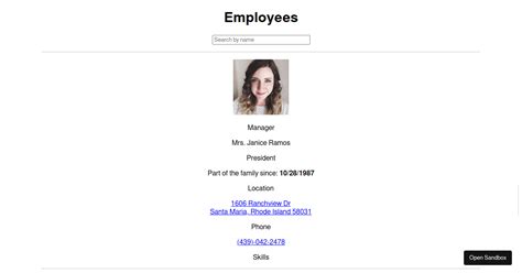 Employee Database Vue Codesandbox