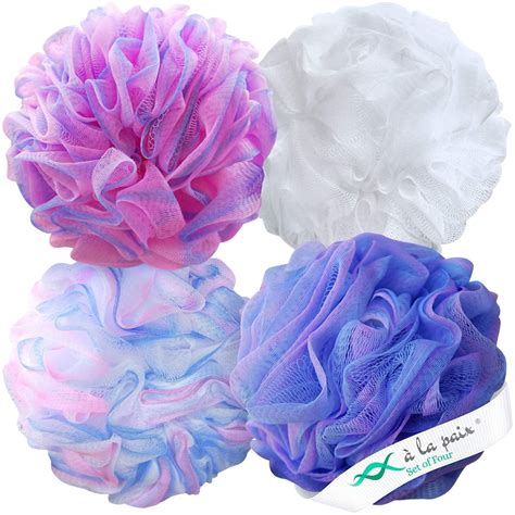 Loofah Bath Sponge Xl 75g Set Of 4 Pastel Colors By À La Paix Soft