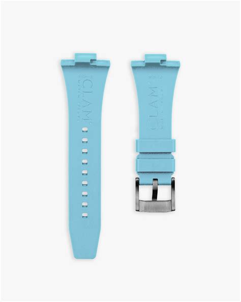 Clam Cases® Rubber Strap For Tissot Prx Powermatic 80 Ice Blue