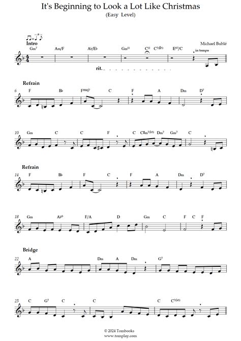 Its Beginning To Look A Lot Like Christmas 初級 マイケル・ブーブレ クラリネット 楽譜