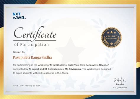 Pasupuleti Ranga Sudha On Linkedin 🎓 Participated In The Build Your