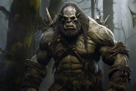 Premium Photo Bumpy Green Orc Character Generate Ai