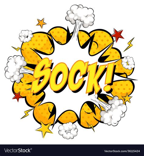 Sock Text On Comic Cloud Explosion Isolated Vector Image