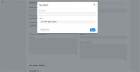 Item Not Showing In Quick Entry Of Batch Creation From Batch No Field