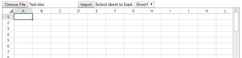 how to import a single excel sheet in javascript spread sheets