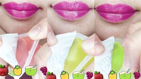 Asmr Rainbow Jelly Kohakuto Gummi Eating Sounds Compilation Youtube