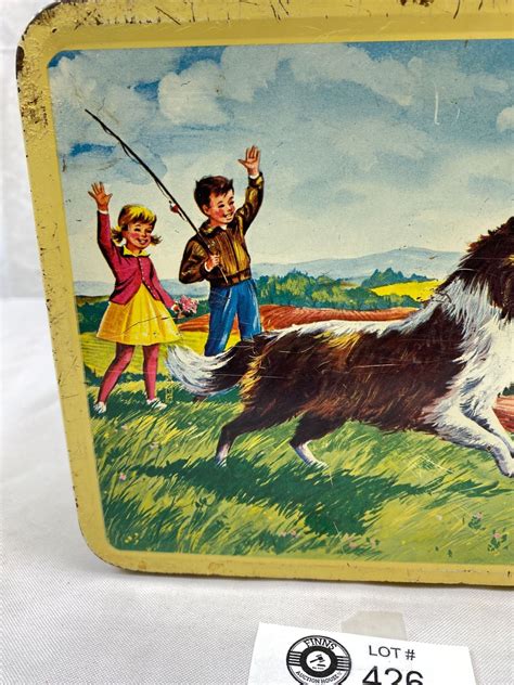 Vintage 50s Lassie Plus Black Beauty Metal Lunch Box
