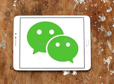 wechat mobile application logo editorial photography image of
