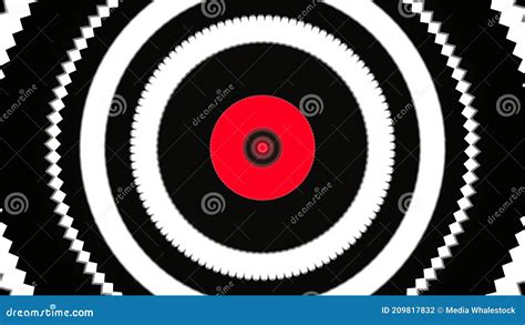 Abstract Pulsating Black And White Rings With A Stop Motion Effect Animation Monochrome