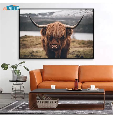 Highland Cow плакат на холсте, художественные постеры с животными и ...